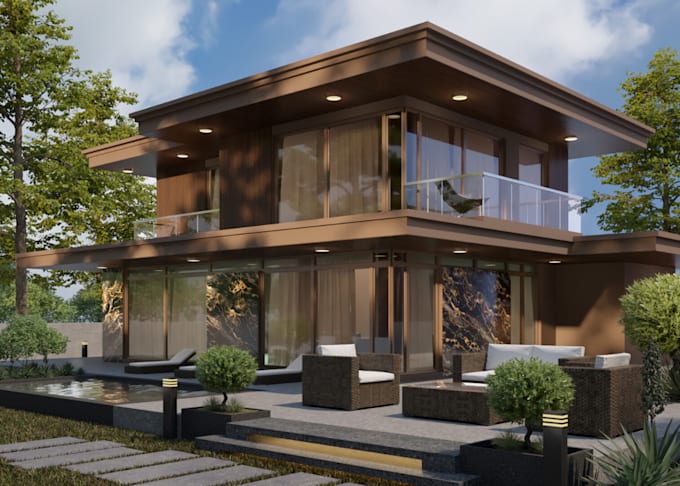 Make interior 3d model, sketchup exterior, 3ds max, 2d draw to 3d floor ...