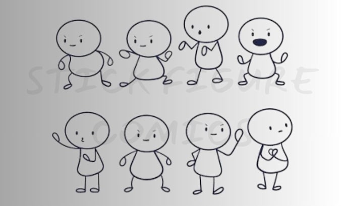 Draw stick figure comics line art figure stickman clipart illustration ...