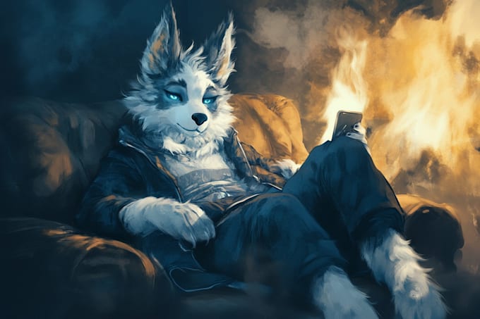 Draw cute furry art, fursona , chibi, pfp, original character for furry ...