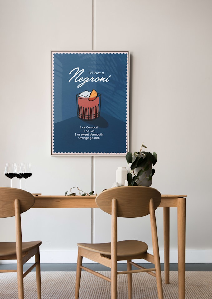 Create a cocktail poster for your home by Sunnyraydesign | Fiverr