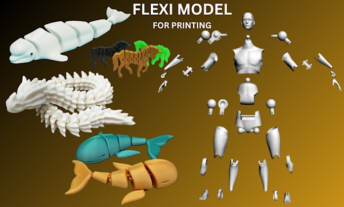 3d flexi model articulated model stl file 3d bjd 3d doll toy pet 3d ...