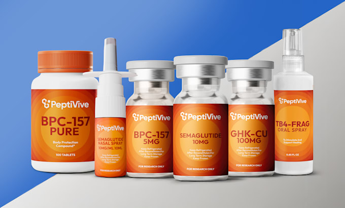 Design peptide sarms supplement, vial, spray cosmetic label and ...