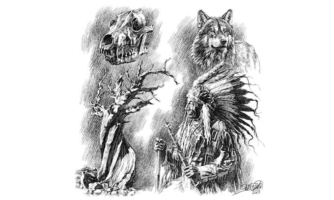 Create pen and ink character drawings and concept art by Afshinaminiart ...