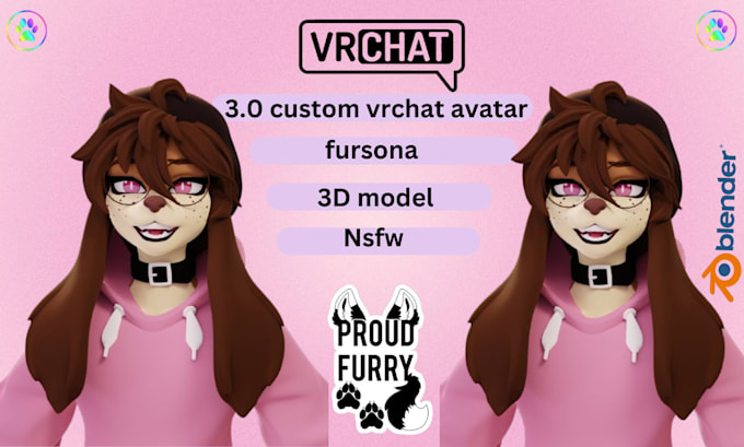 Create custom furry avatar, 3d model, nsfw fursona, vrc furry avatar by ...