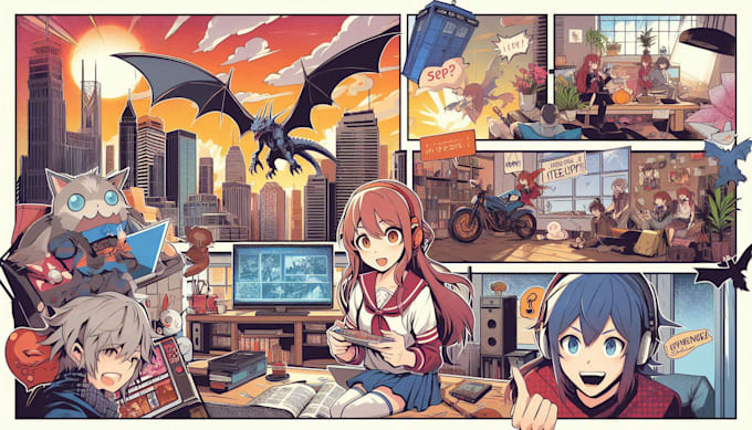 Draw comic book page anime manga graphic novel book cover design ...