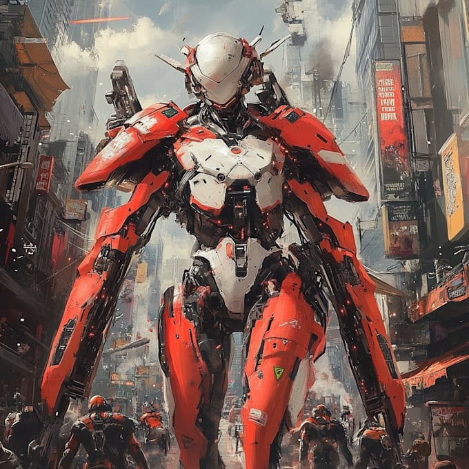 Make a unique style mecha robot art for you by Mystellrnett | Fiverr