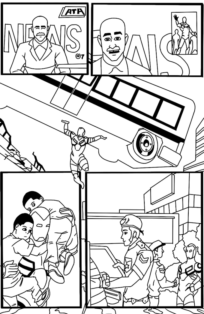 Comic book, custom illustration, comic strip, storyboard art by ...