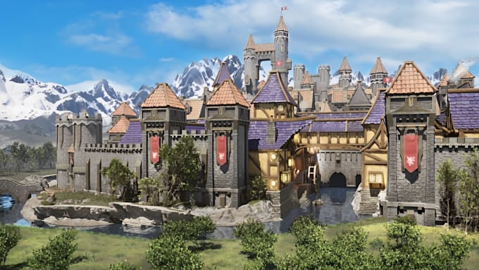 Create 3d modular game environment assets ar vr models 3d low poly game ...