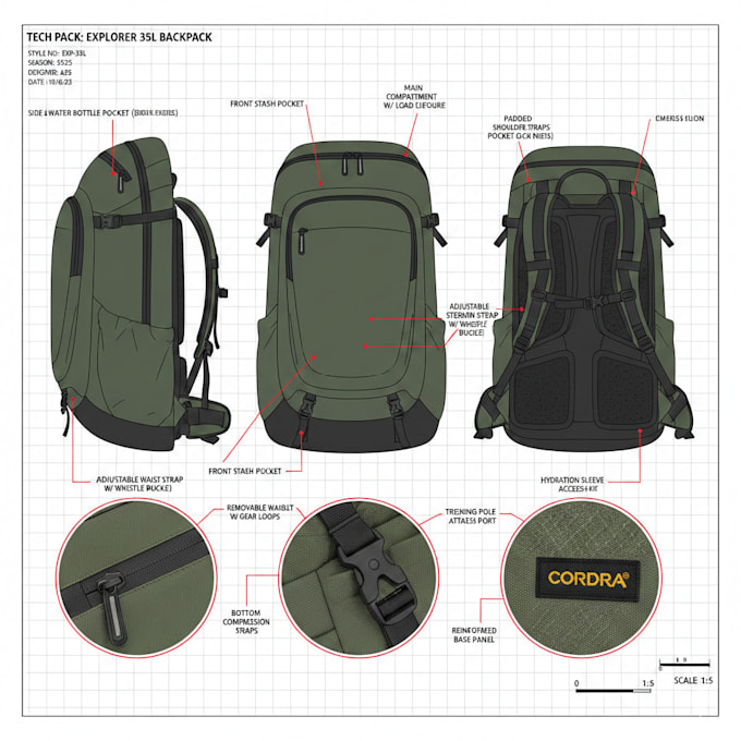 Design the backpack tech pack ready for the factory by Tamalikabiswas1 ...