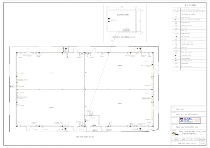 Do electrical lighting plan and power layout drawing for building and ...