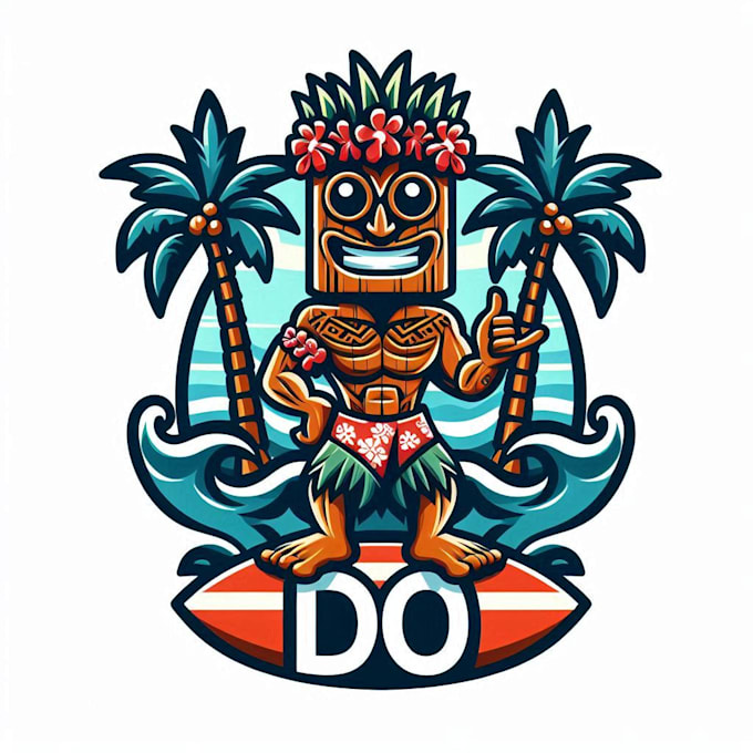 Do unique aloha tiki surfing mascot logo for your company page service ...
