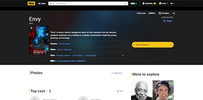 Create and update imdb page for your movie by Linalbudwin | Fiverr