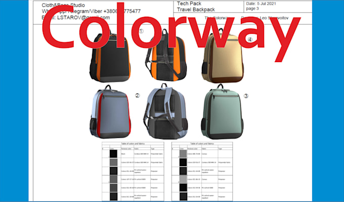 Design backpack with tech pack, cad pattern and 3d models by Leostarov ...