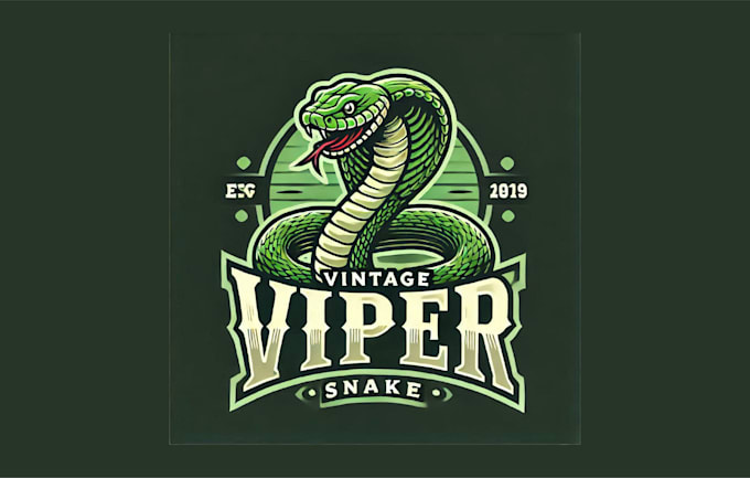Make unique vintage green viper snake logo for your brand by Estel ...