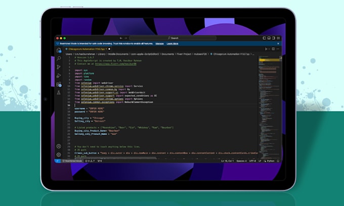 Code selenium web automation and scraping scripts by Hasibur88 | Fiverr