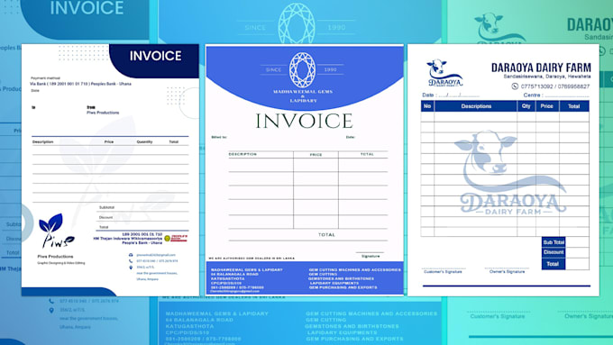 Design your invoice book templates by Thejaninduwa794 | Fiverr