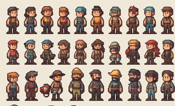 Make 8 bit 16 bit pixel art animation sprite 2d minecraft game by Jake ...