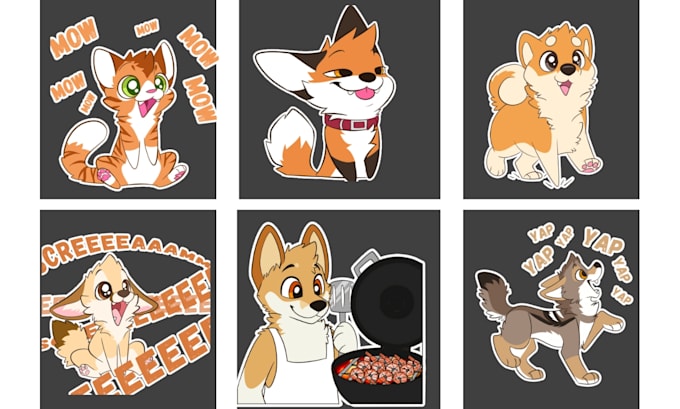 Draw furry stickers for discord or telegram stickers crypto animated ...