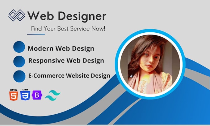 Responsive web design using html,css,bootstrap and tailwind by Sadiaaa44 | Fiverr