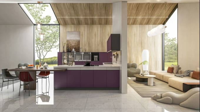 Create architectural render in blender,3d interior decor,cozy bedroom ...