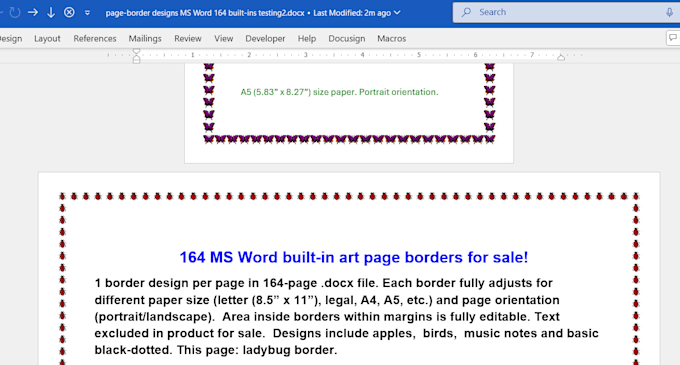 Sell ms word page border designs and unicode emojis pdf file by Xl_word ...