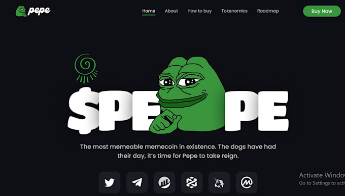 Meme coin website memecoin landing page memecoin website pepe website ...