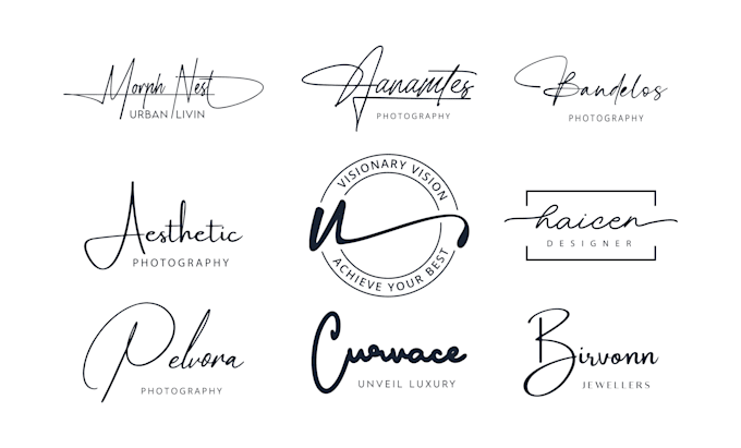 Design signature, handwritten, cursive, handwriting logo by Signature ...