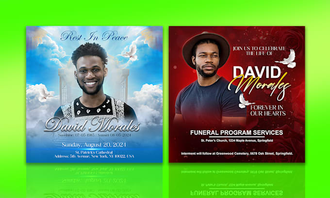 Design obituary, tribute, funeral program and announcement by ...