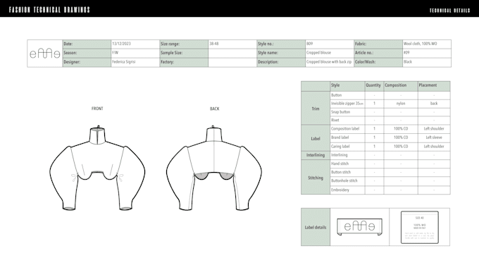 Draw fashion technical flats by Fssketches | Fiverr