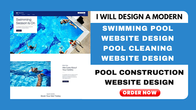 Design swimming pool website pool cleaning website pool construction ...