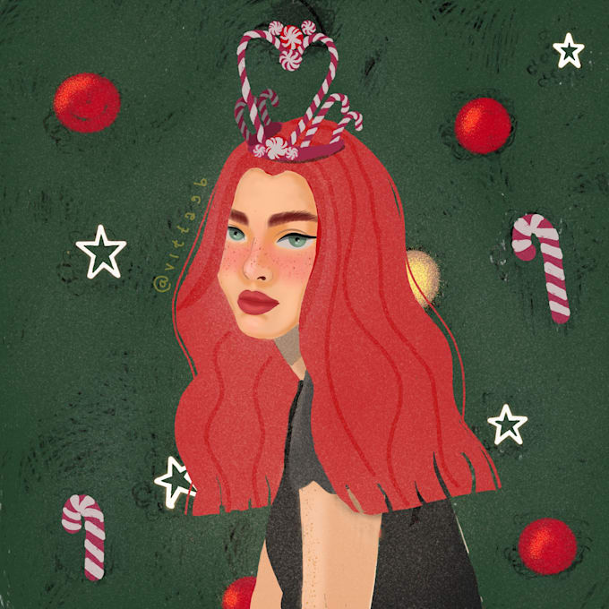 Do potrait illustration in freehand digital style by Evitakanya | Fiverr