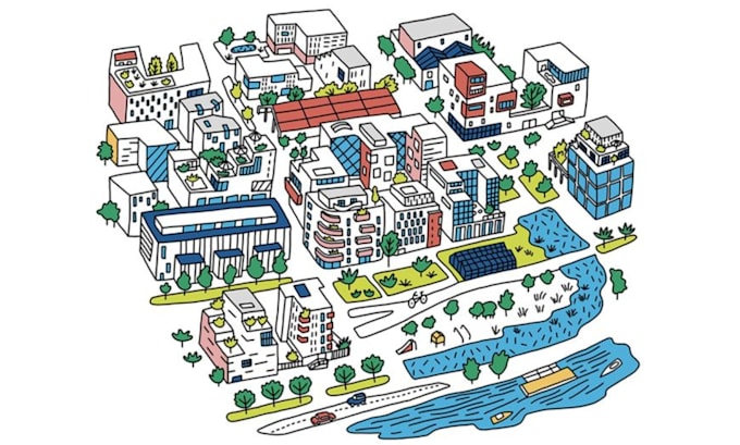 Draw 2d vector map site map site plan city map design, property map ...