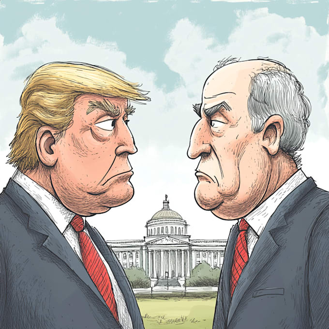 Draw a political themed cartoon for you by Hapsatoakop | Fiverr
