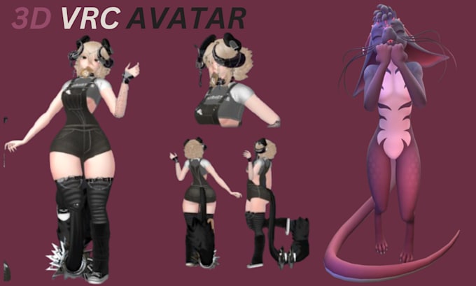 Create upload edit vr unity vrc avatar vrchat vrc character vr game furry avatar by ...