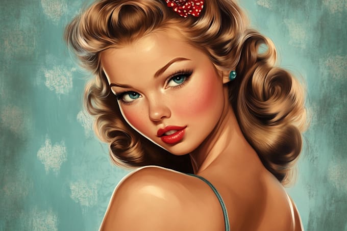 Make pin up girl and pin up girl illustration by Eeroakkola | Fiverr