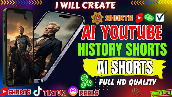 Create ai youtube history shorts and ai shorts ai reels ai history short by Mrlollipop700 | Fiverr