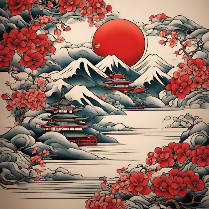 Draw amazing japanese oriental tattoo by Lindahelern | Fiverr