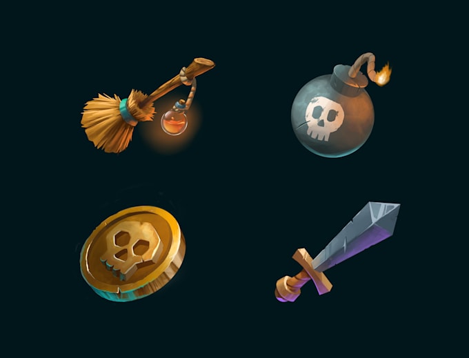Create 2d game art props, items, icons, assets by Alviennur | Fiverr