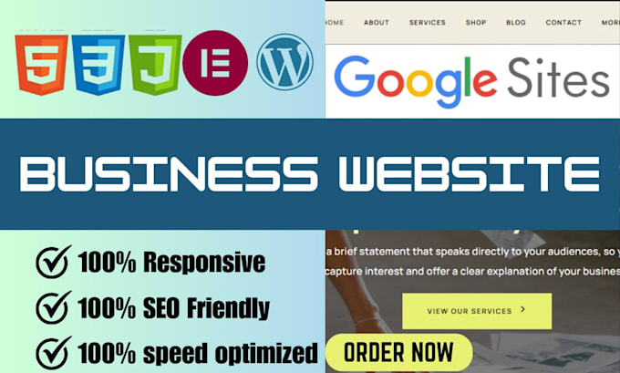 Develop your website using google site, systeme io, wordpress ...