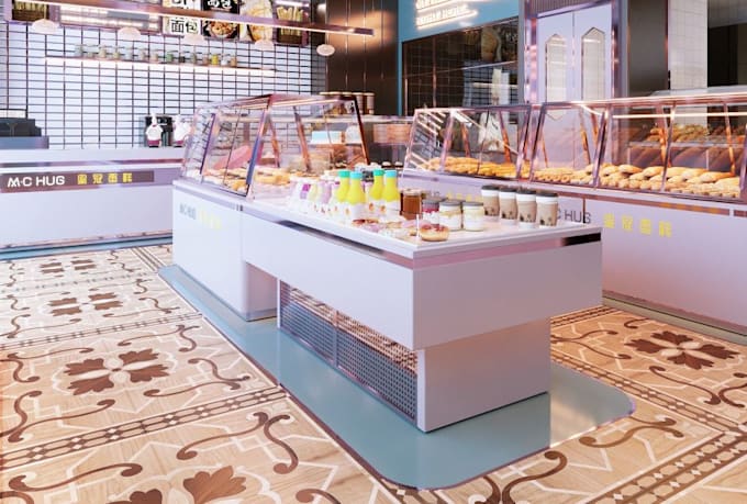 Design your dream bakery shop, modern restaurant, shop layout, interior ...