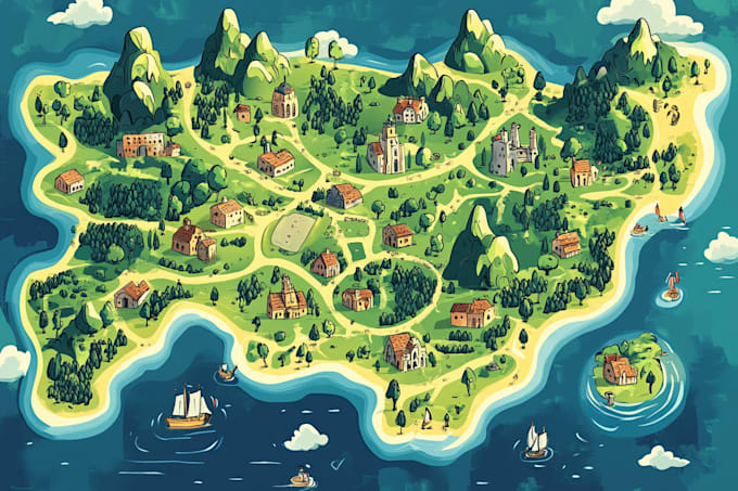 Do isometric maps and illustrations by Lianlerk | Fiverr