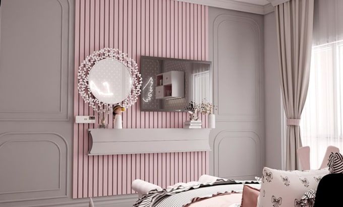 Design 3d cgi interior, cute baby room, stylish kids room with 3d ...