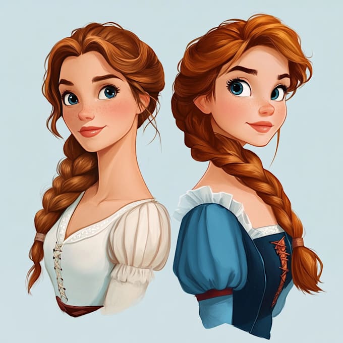Draw you a beautiful portrait in disney cartoon style by Neadeado | Fiverr
