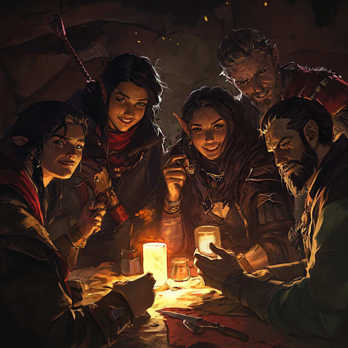 Create a dnd party art with amazing quality by Laraalonji | Fiverr