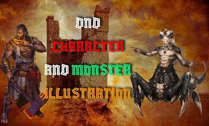 Make fantasy fanart dnd character or monster illustration game art by ...
