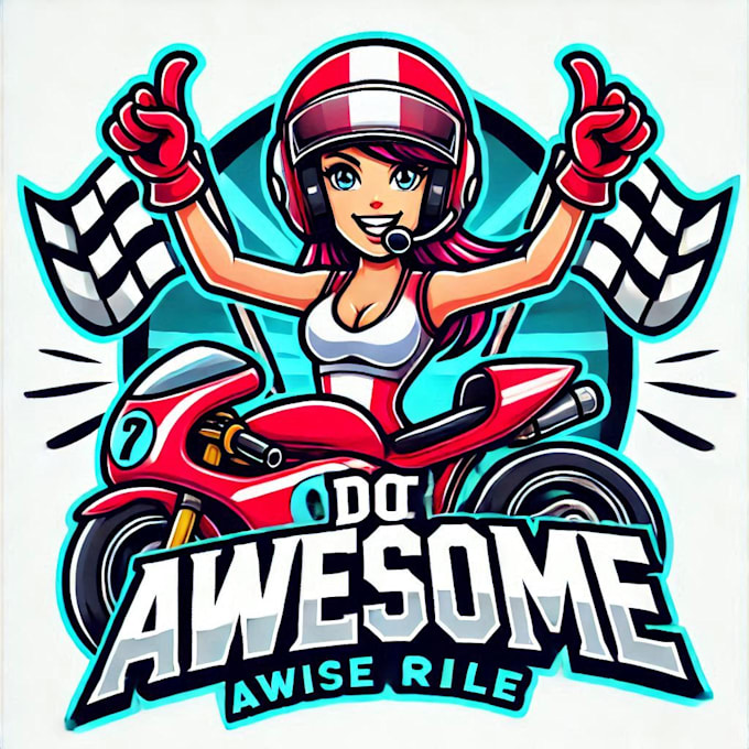 Do awesome style for car, bike, race win girls mascot logo design ...