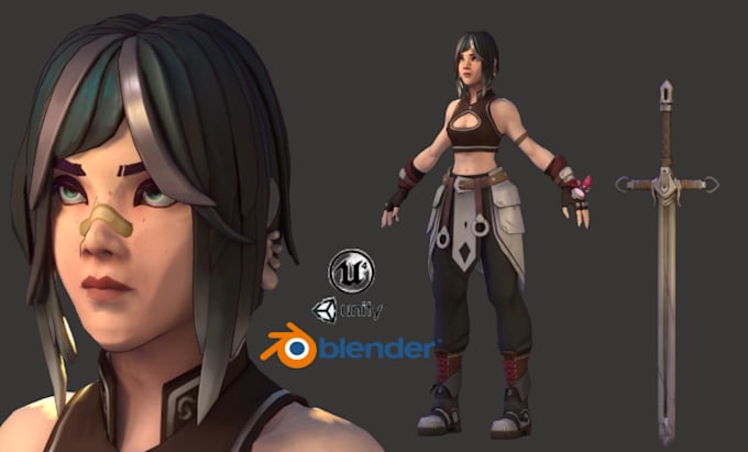 Design 3d character model 3d game character rigging for unity or unreal engine by Zaris_sculpt ...