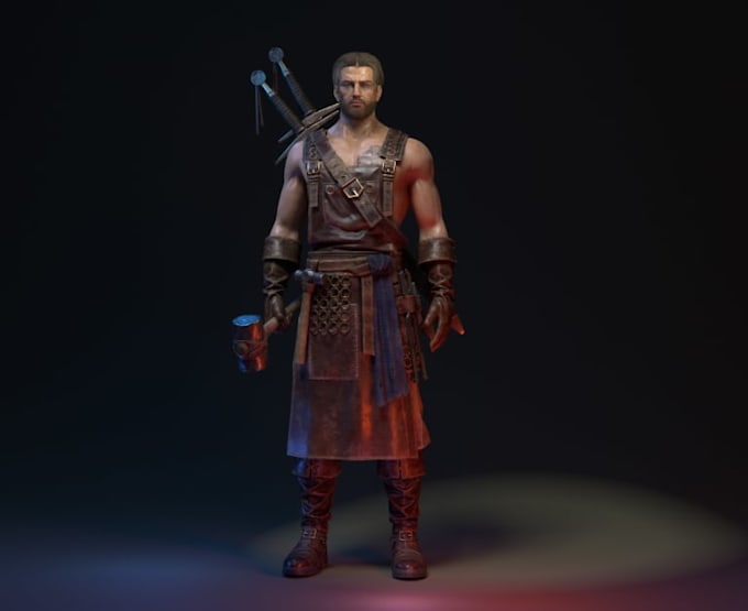 Retexture 3d character, fix mesh, retopology, mocap retarget, game character rig by Danilo ...