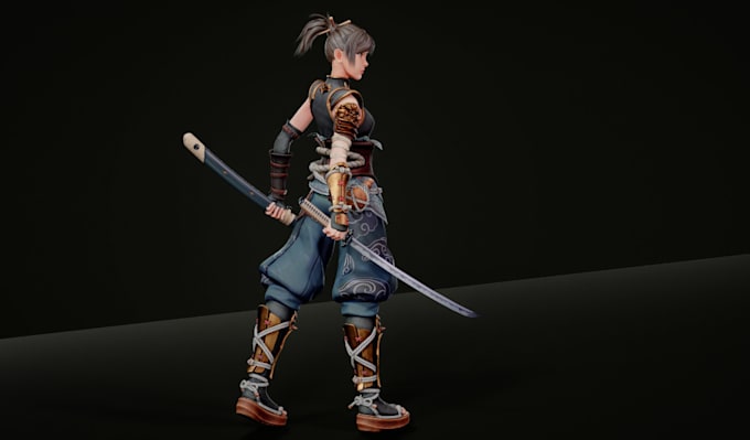 Remodel 3d stylized game character,ue5 rig,texture, armor, 2d sketch to ...