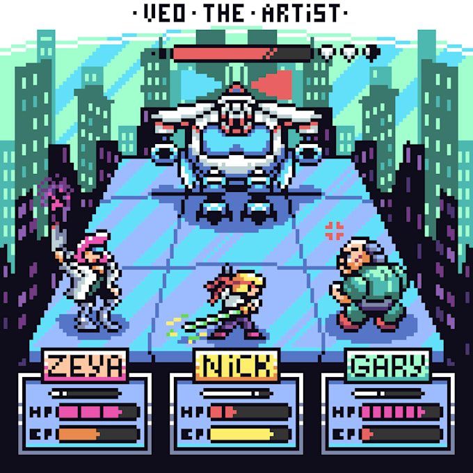 Make game art, pixel art character, sprite sheet, rpg maker, 2d game ...